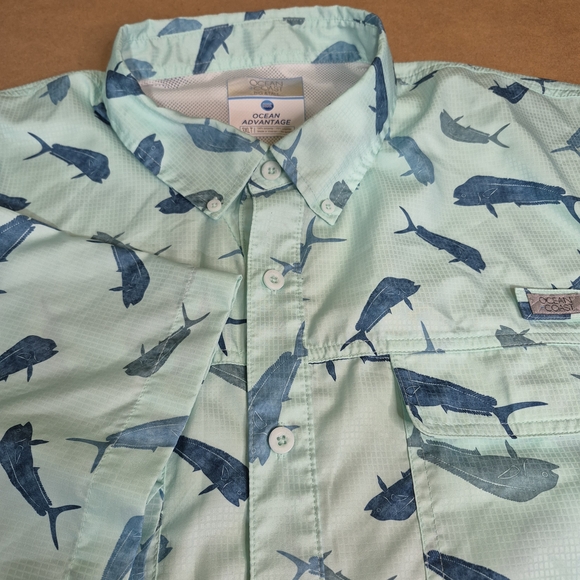 Ocean + Coast | Shirts | Ocean Advantage Mint Green Shirt With Navy ...